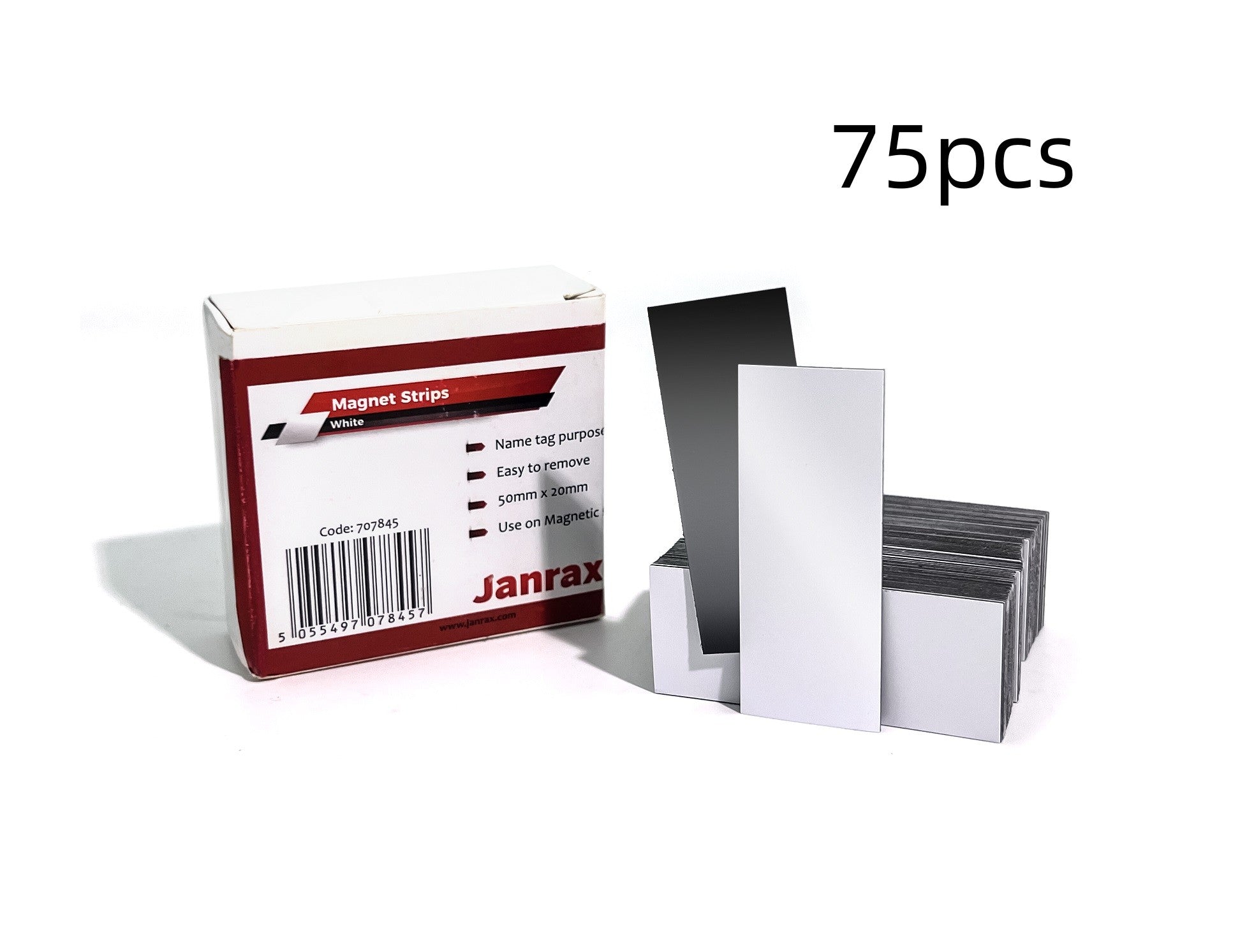 Pack of 75 White Magnetic Strip Name Tag Labels– Shop Inc