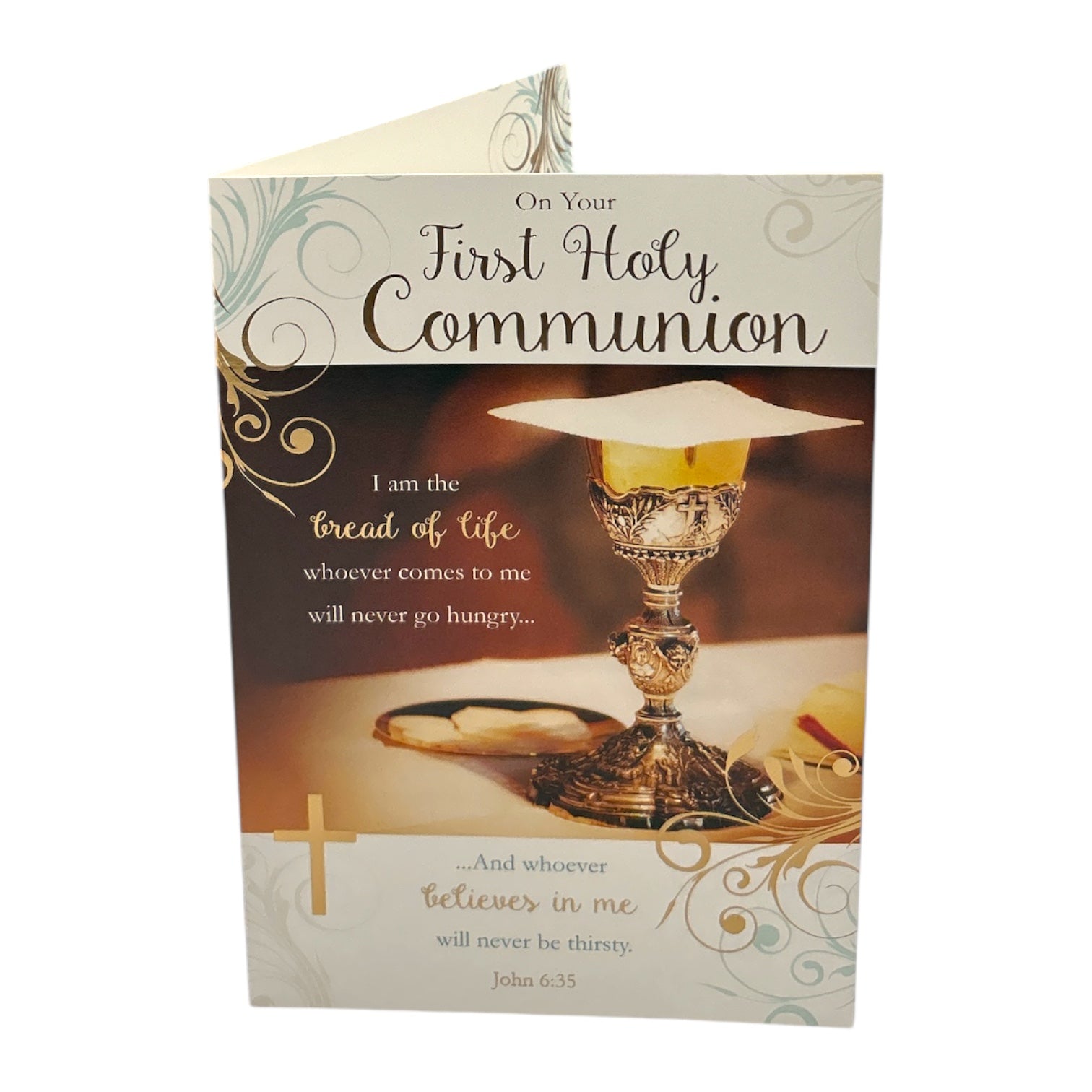 First Holy Communion Traditional Design Religious Congratulations Card ...
