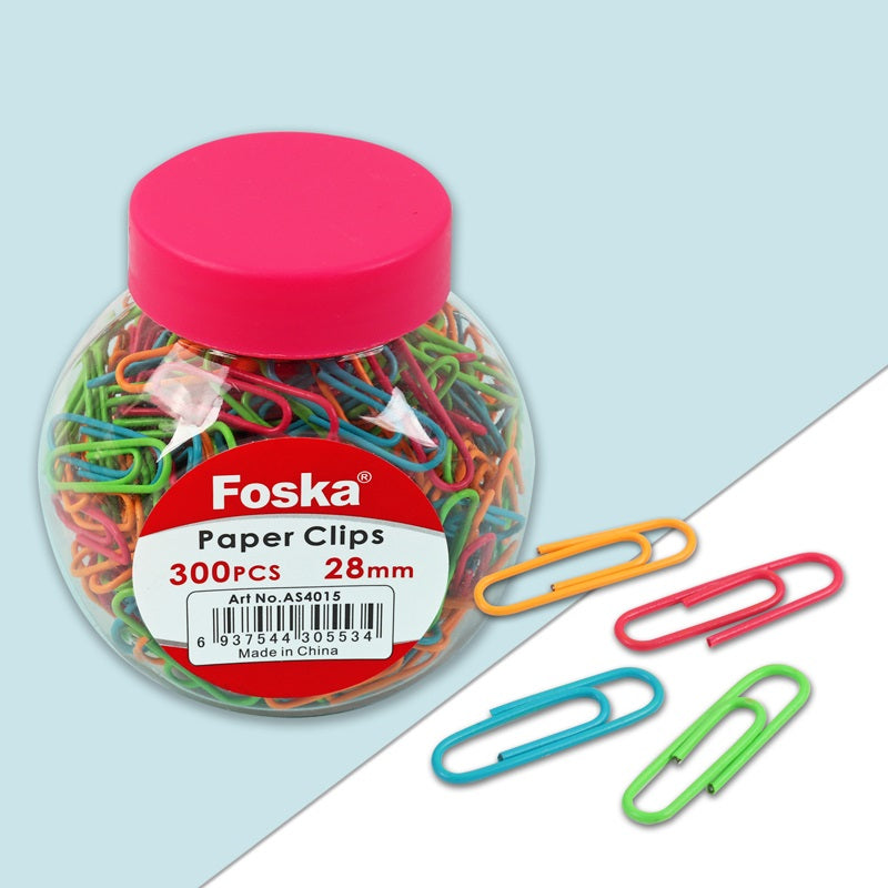 Tub of 300 Vinyl Coated Paper Clips 28mm– Shop Inc
