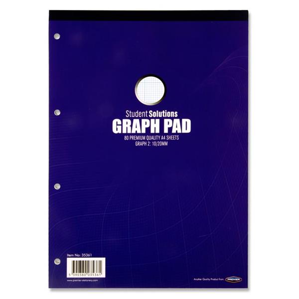 Pack of 80 Sheets A4 Graph Pad by Student Solutions– Shop Inc