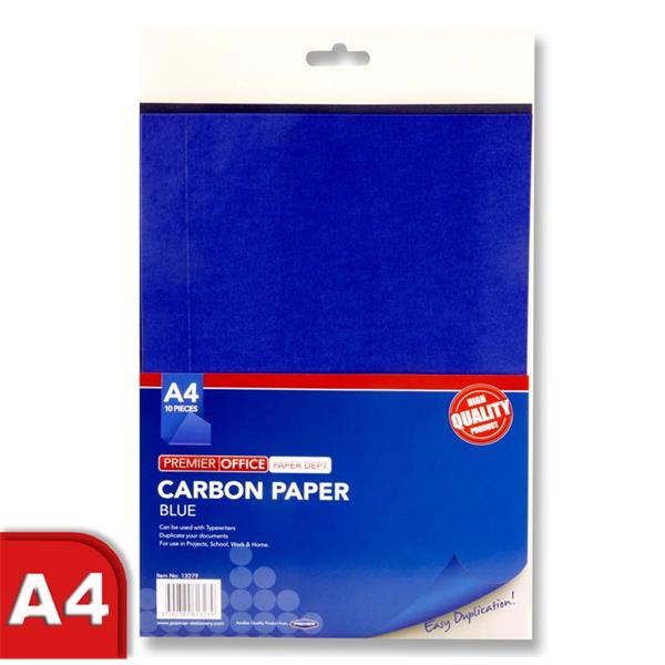 Pack of 10 A4 Sheets Blue Carbon Paper by Premier Office– Shop Inc