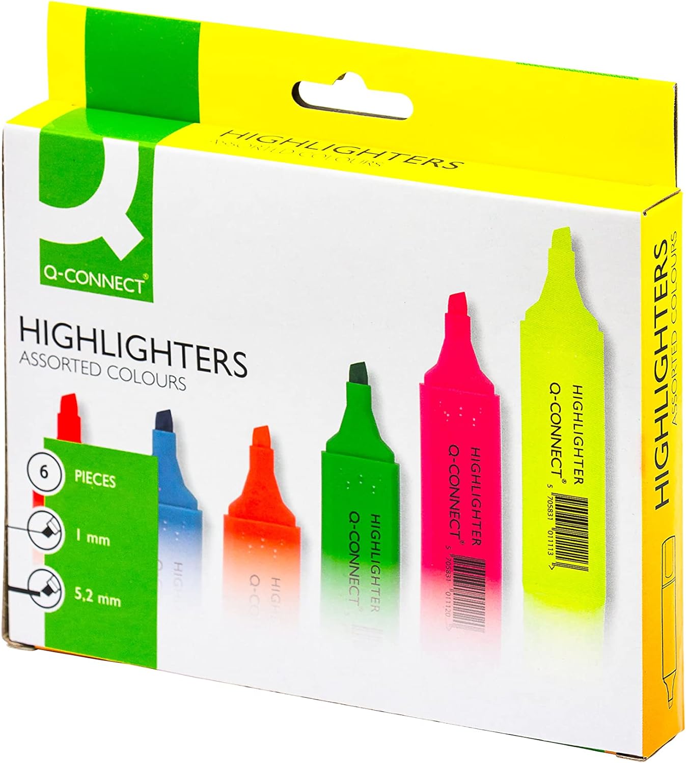 Pack of 6 Q-Connect Assorted Highlighter Pens– Shop Inc