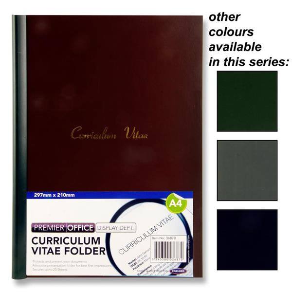 A4 CV (Curriculum Vitae) File Cover by Premier Office– Shop Inc