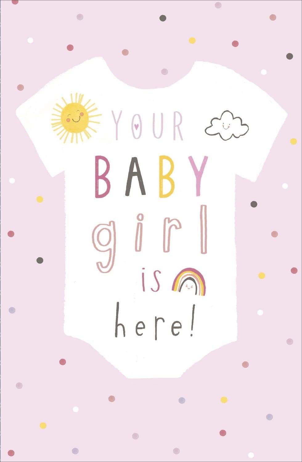 Sunshine and Rainbow Grow Baby Girl Birth Congratulations Card– Shop Inc