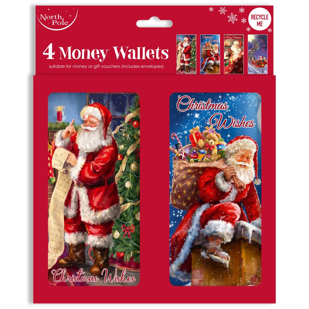 Pack of 4 Traditional Christmas Money Wallet Cards– Shop Inc