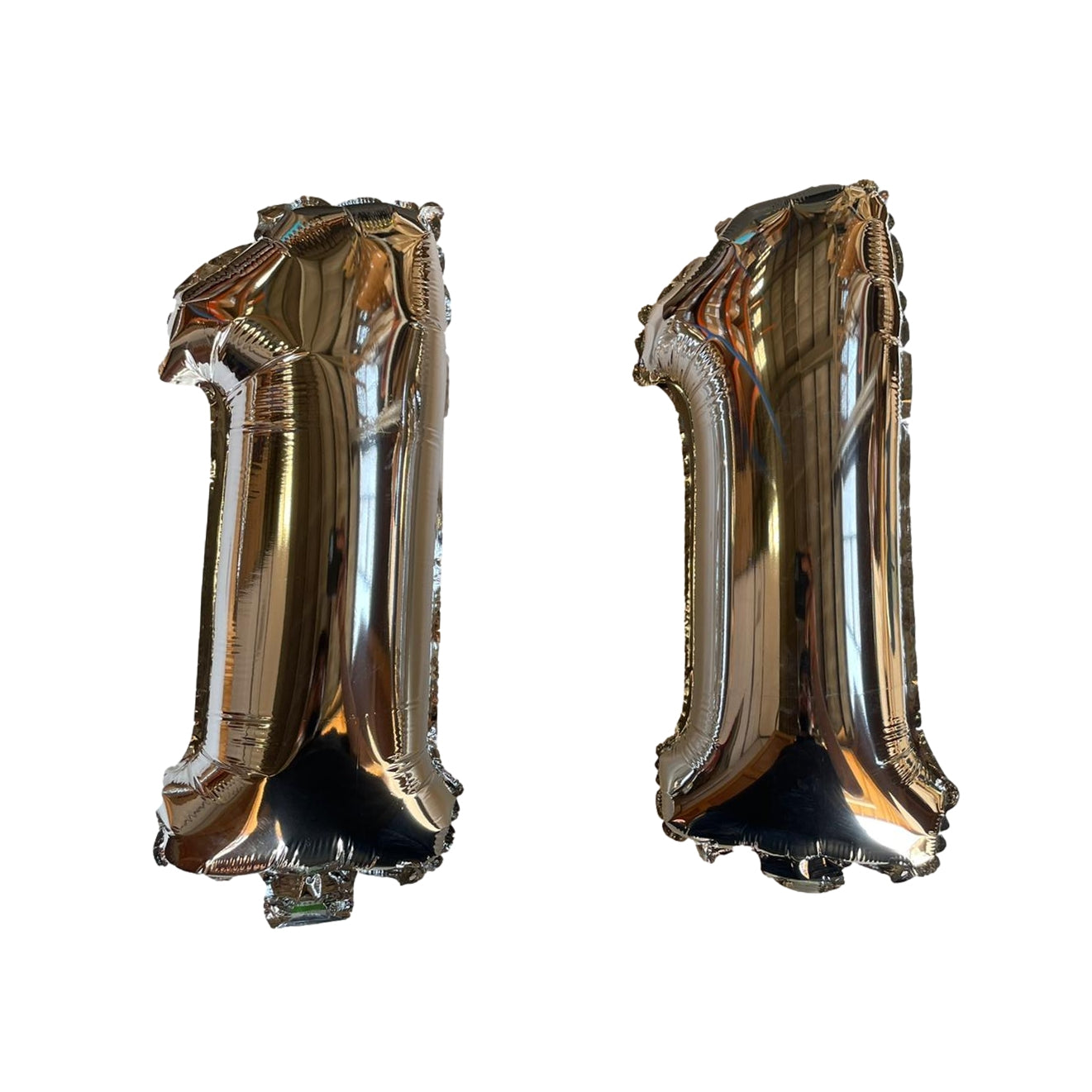 Silver Number 11 Foil Balloons With Ribbon and Straw for Inflating ...