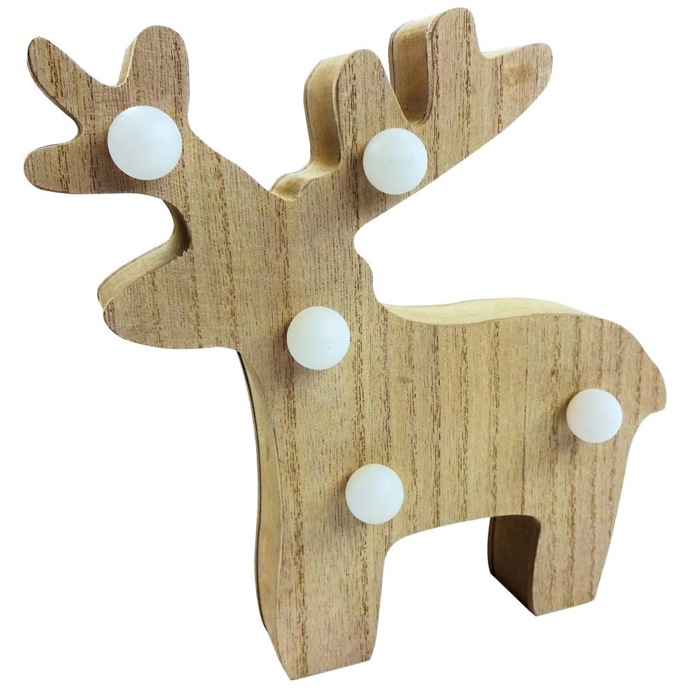 20x20x3Cm Wooden Stag Christmas LED Decoration– Shop Inc
