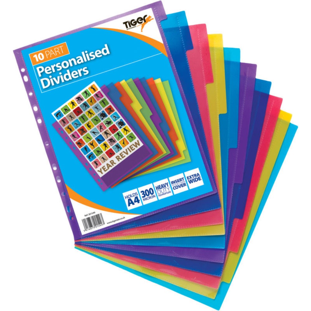 A4 Extra Wide Presentation 10 Part PP Dividers– Shop Inc