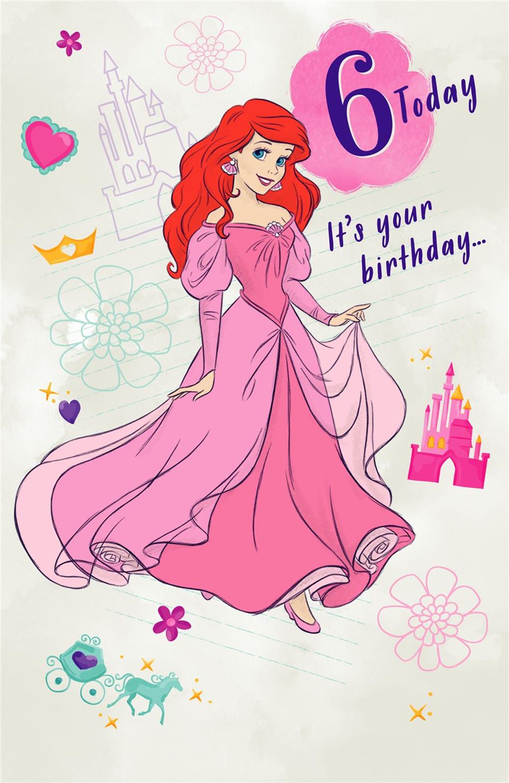 Disney Princess 6th Kids Birthday Card For Her– Shop Inc