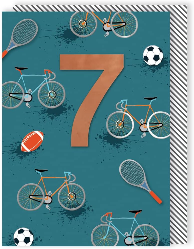 Sports Embellished Boys 7th Birthday Card– Shop Inc