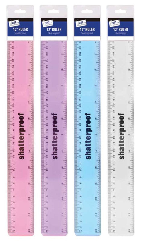 Single Just Stationery 12 inch Metallic Shatterproof Ruler– Shop Inc