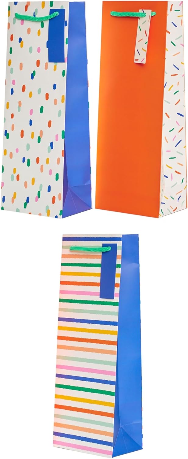 Colourful Designs Multipack of 3 Bottle Bags For Teacher Appreciation ...