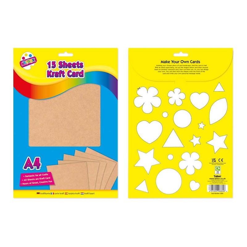 Pack of 15 A4 Kraft Card Sheets– Shop Inc