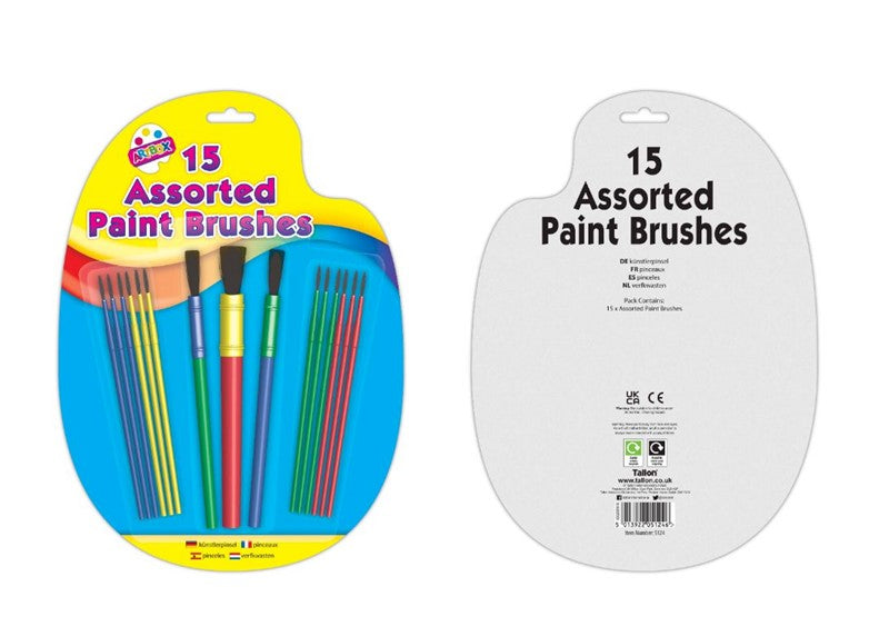 Artbox Plastic Paint Brush - Assorted Colour (Pack of 15)– Shop Inc