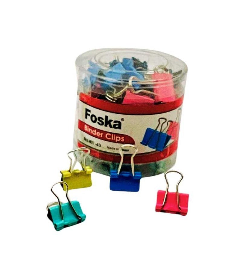 Pack of 60 15mm Assorted Colour Fold Back Binder Clips– Shop Inc