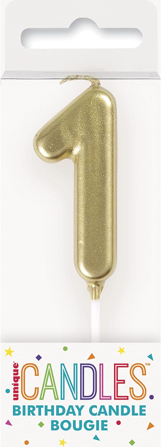 Mini Metallic Gold Number 1 Pick Birthday Candle– Shop Inc