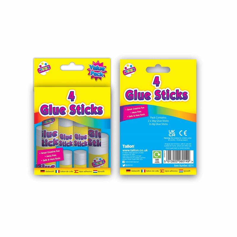 Pack of 4 Assorted Glue Sticks– Shop Inc