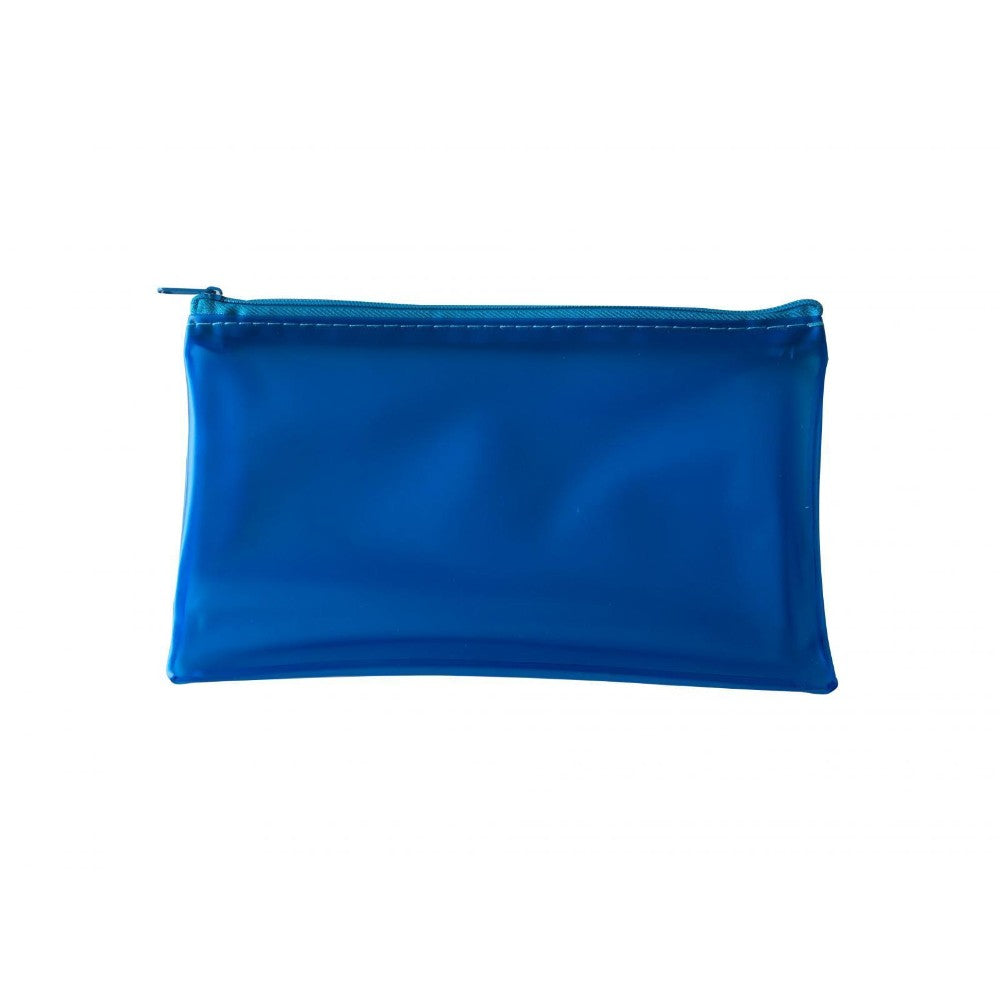 8x5" Frosted Blue Pencil Case - See Through Exam Clear Translucent ...