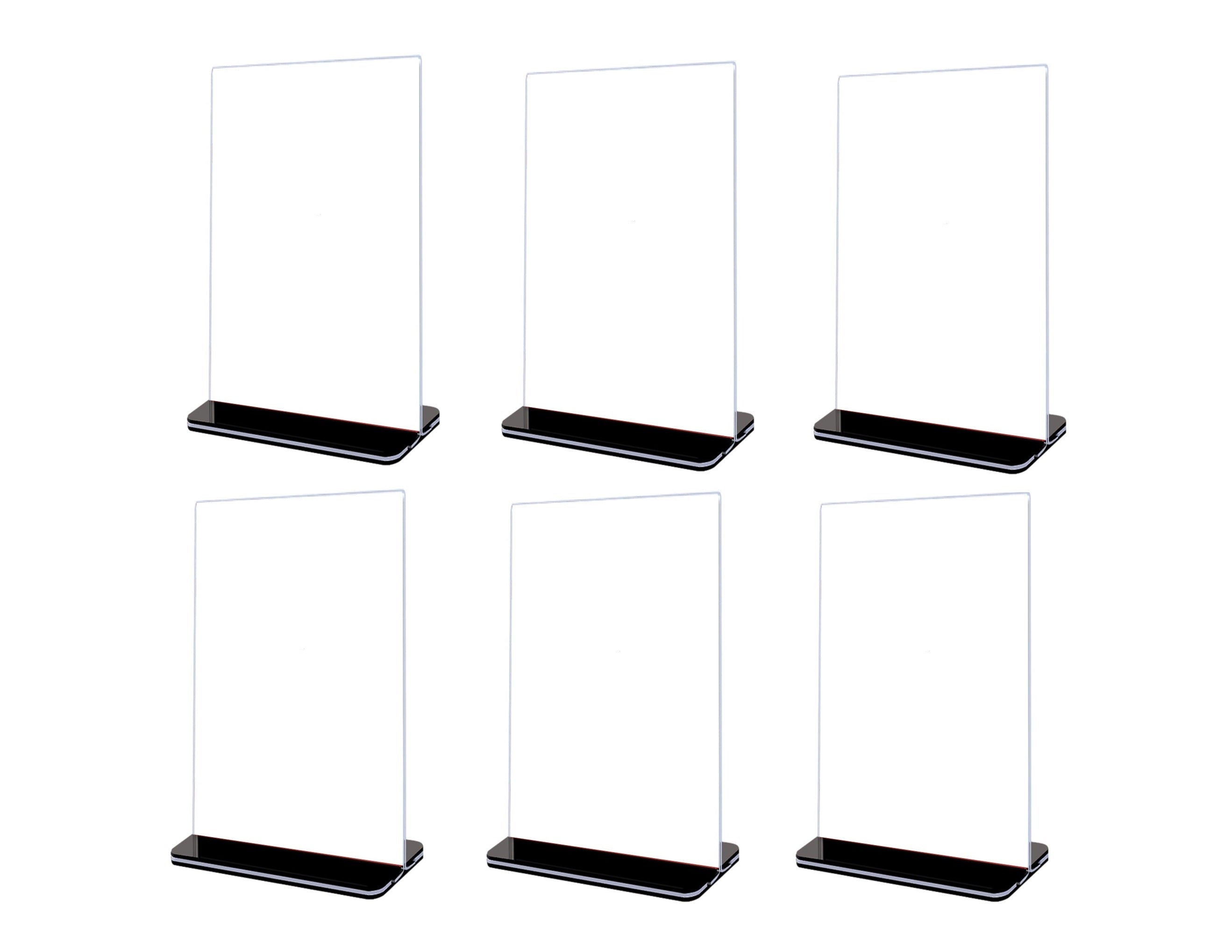 Pack of 6 Vertical Design T-Shape Acrylic Sign Holder 21 x 29.7cm– Shop Inc