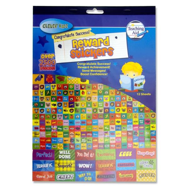 Book of 12 Sheets of 2500+ Deluxe Reward Stickers by Clever Kidz– Shop Inc