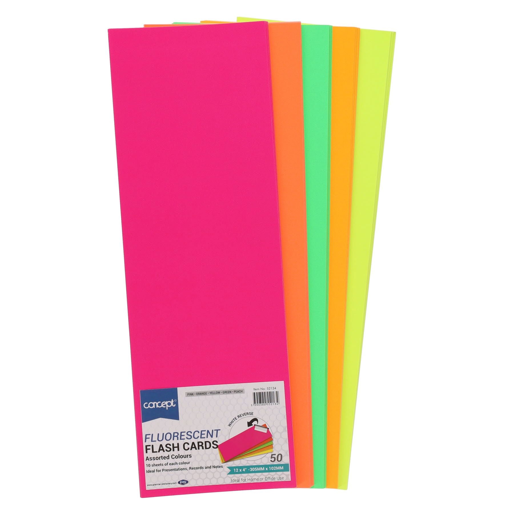 Pack of 50 12"x4" Fluorescent Flash Cards by Concept– Shop Inc