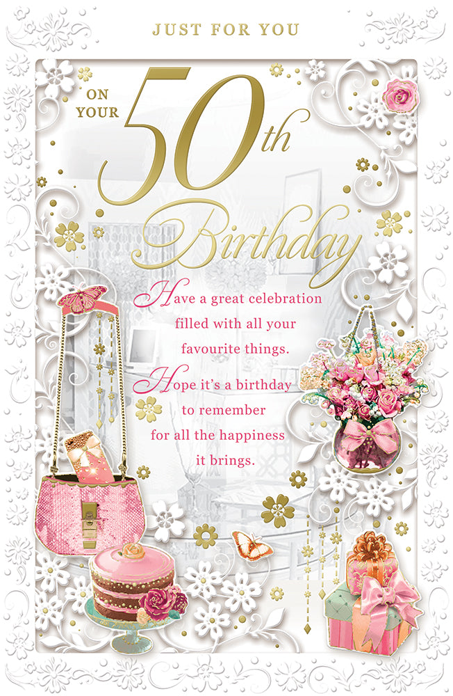 On Your 50th Birthday Female Opacity Card– Shop Inc