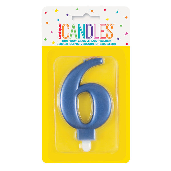 Metallic Blue Number 6 Birthday Candle– Shop Inc