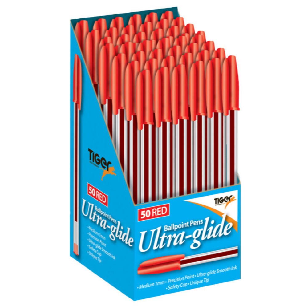 Box of 50 Red Ultra Glide Ballpoint Pens– Shop Inc