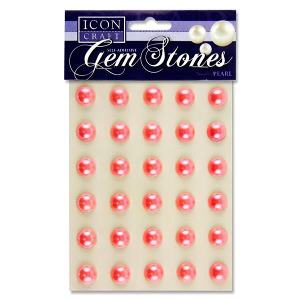 Pack of 30 Pearl Pink Self Adhesive 14mm Gem Stones by Icon Craft– Shop Inc
