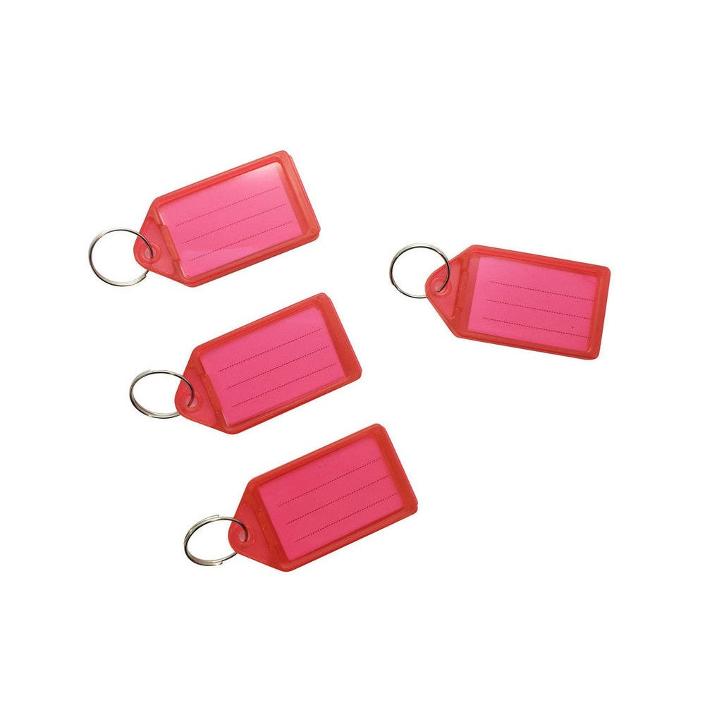 Pack of 100 Small Red Identity Tag Key Rings– Shop Inc