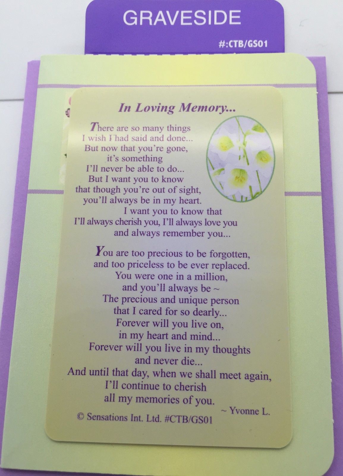 In Loving Memory....Wallet Card (Sentimental Keepsake Wallet / Purse C ...