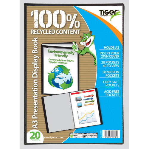 Tiger A3 Black 20 Pocket Presentation Display Book– Shop Inc