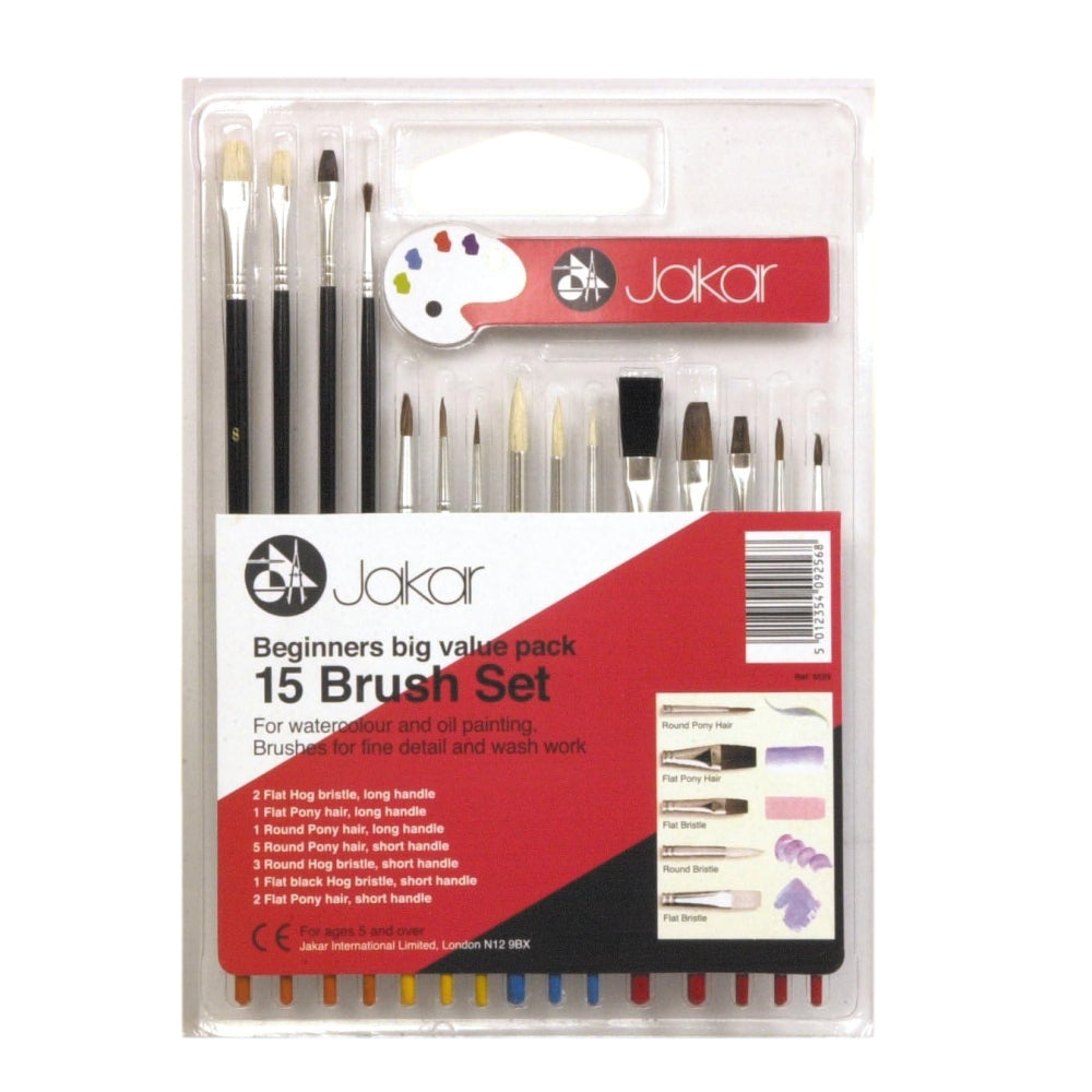 Pack of 15 Assorted Size Brushes Set For Beginners– Shop Inc