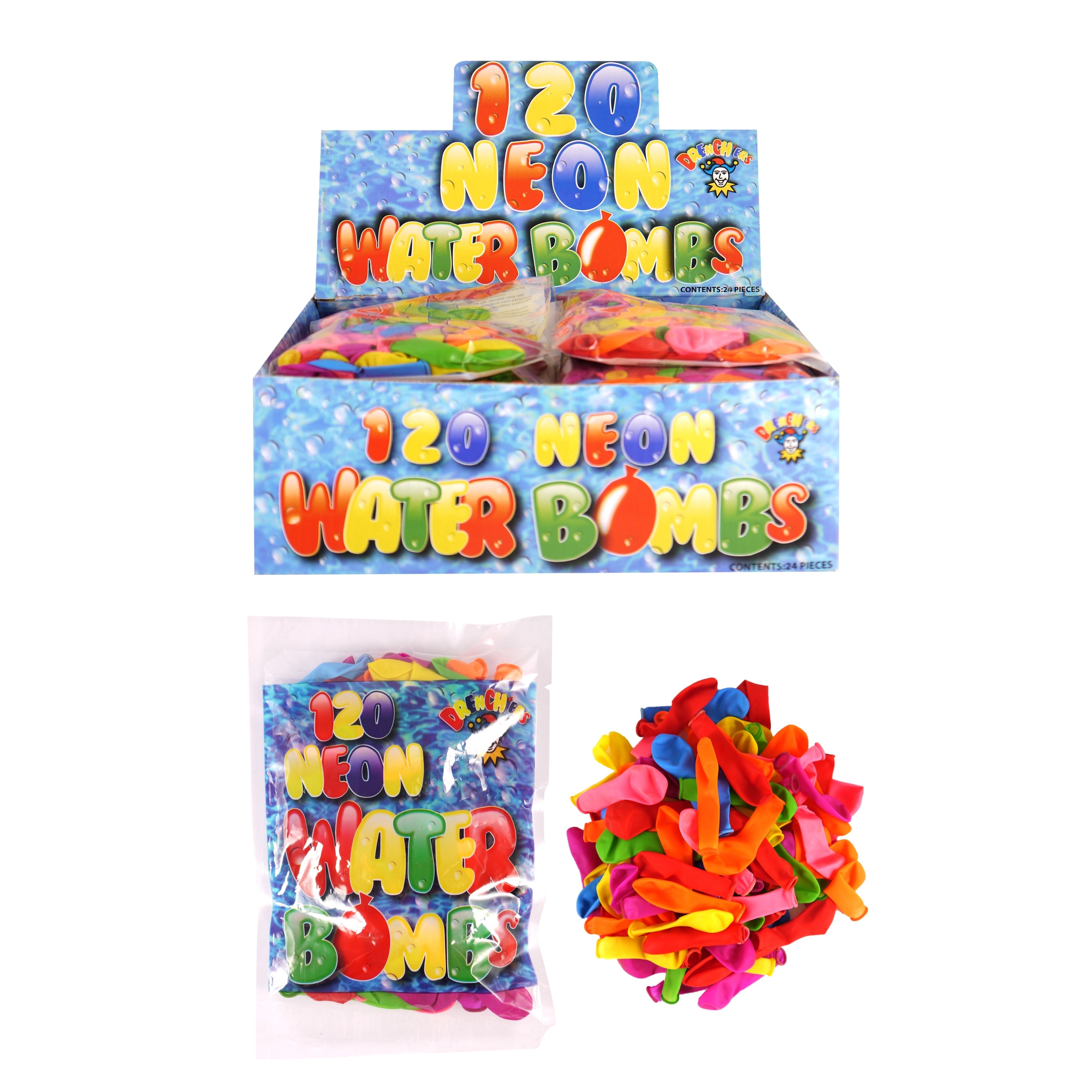 Pack of 120 Water Bombs Assorted Neon Colours– Shop Inc