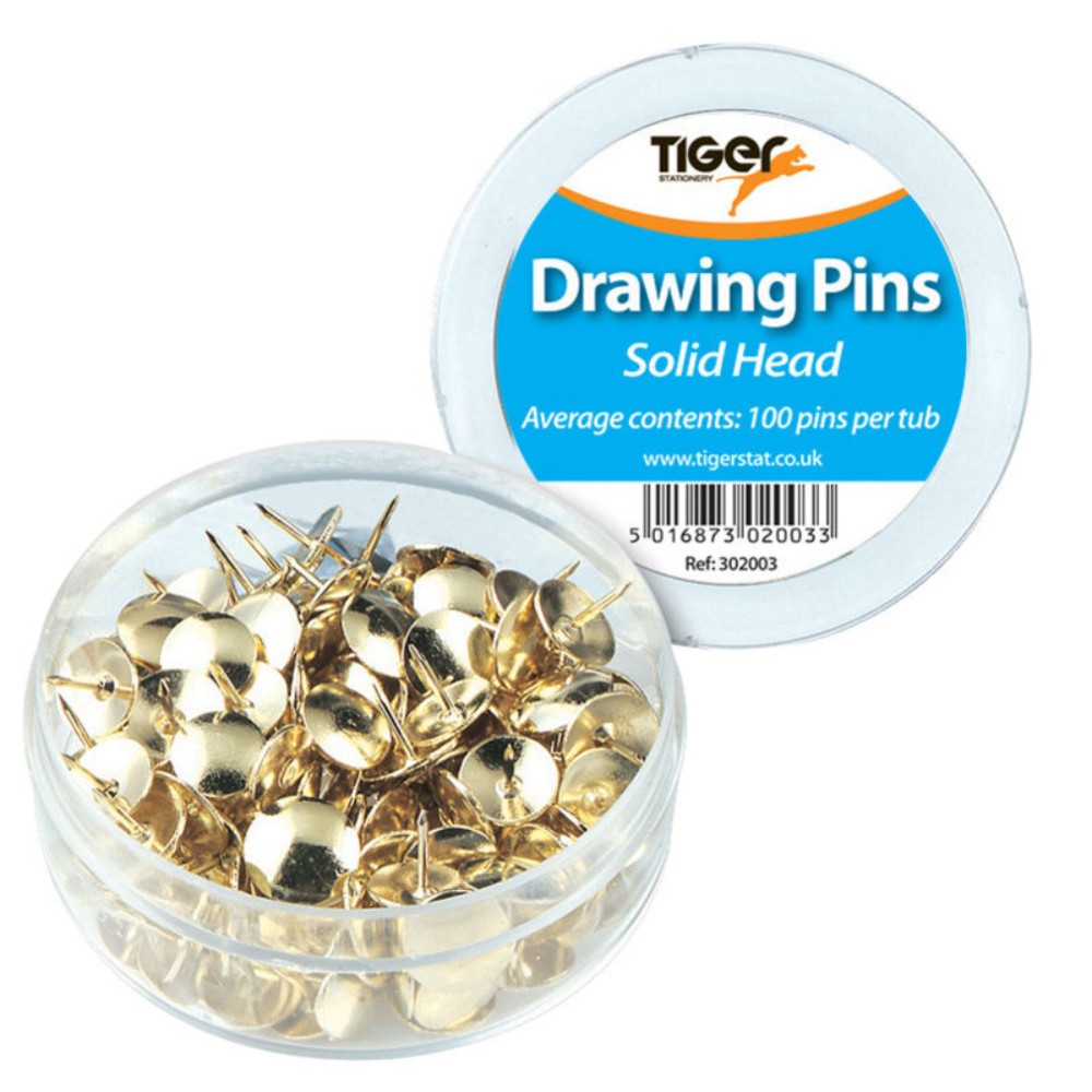 Pot of 100 Brass Drawing Pins– Shop Inc