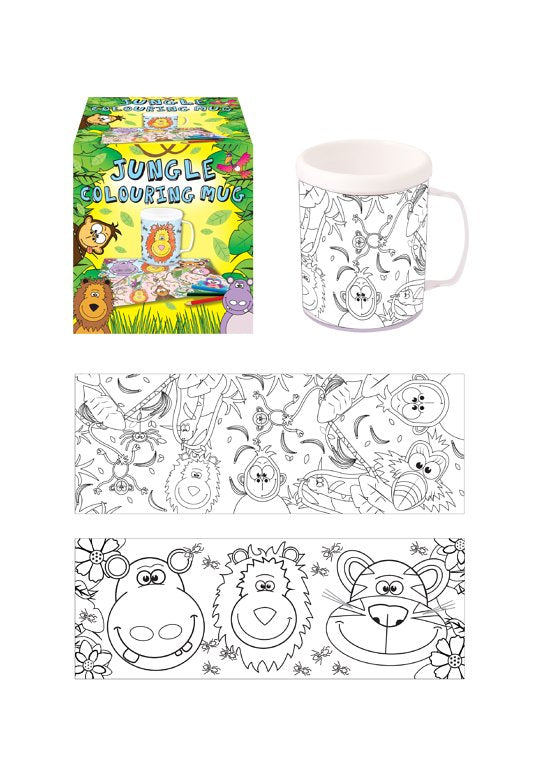 Jungle Colouring Mug with 2 Assorted Designs Inserts– Shop Inc