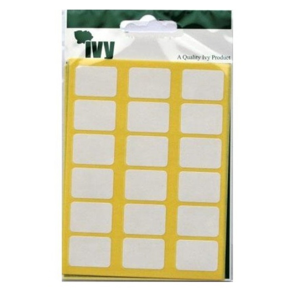 Pack of 126 White 16x22mm Rectangular Labels– Shop Inc