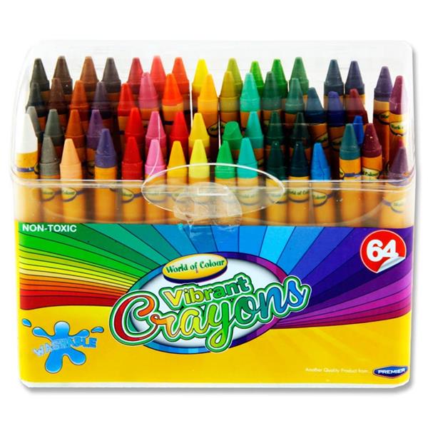 Box of 64 Vibrant Crayons With Sharpener by World of Colour– Shop Inc