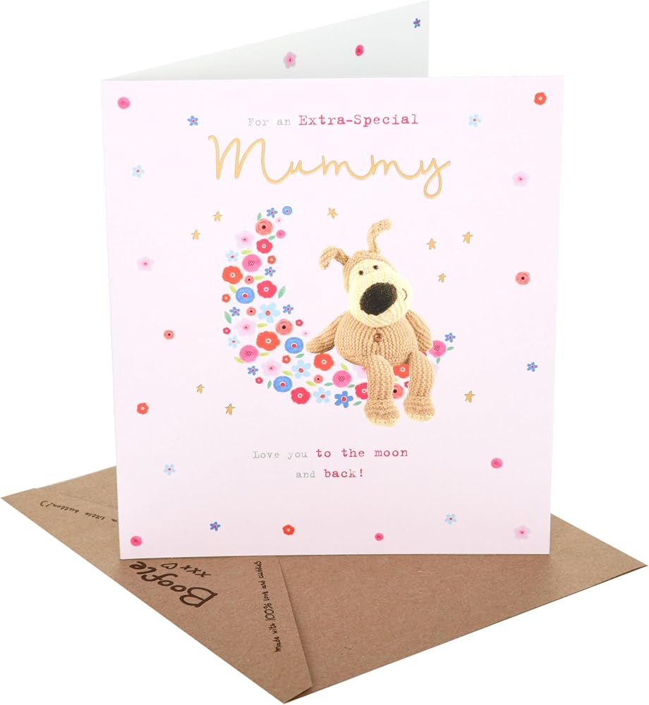 Boofle Sitting On Floral Moon Mummy Birthday Card– Shop Inc