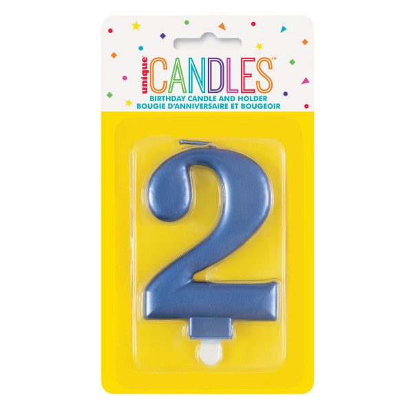 Metallic Blue Number 2 Birthday Candle– Shop Inc