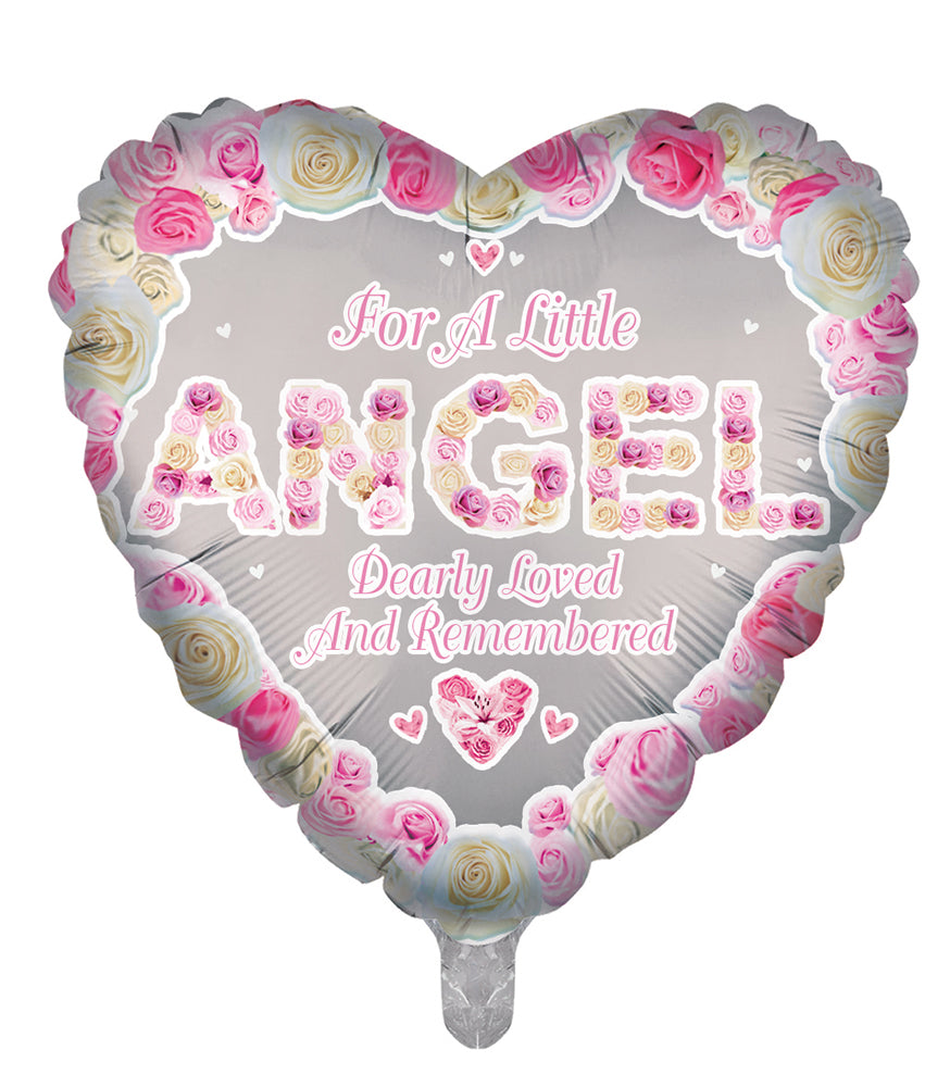 For a Little Angel Pink Heart Remembrance Balloon– Shop Inc