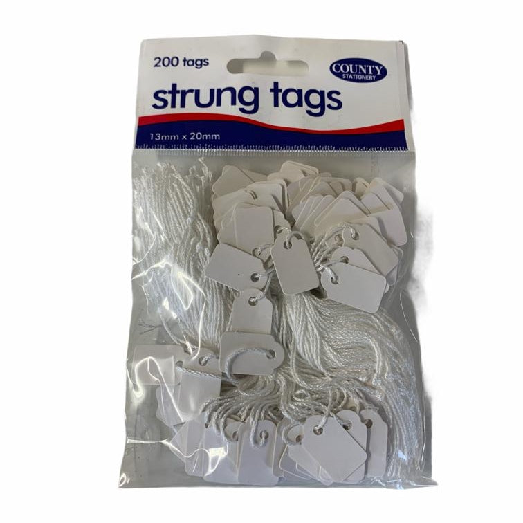 Pack of 200 Strung Tags 13 x 20mm– Shop Inc