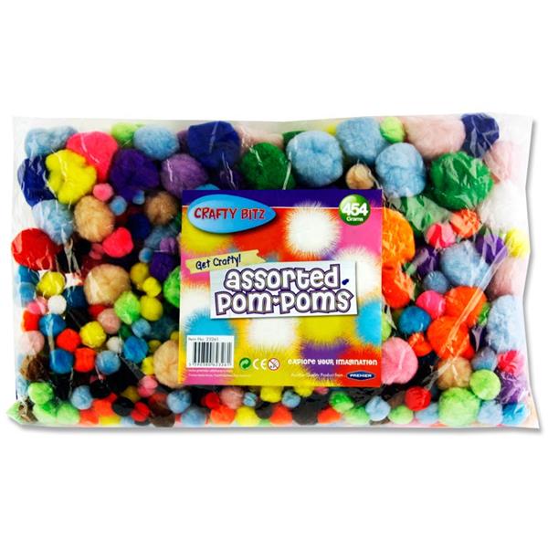 Bag of 454g Assorted Pom Poms by Crafty Bitz– Shop Inc