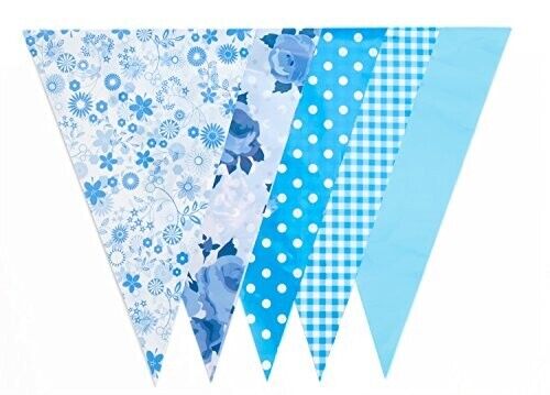Blue Vintage Print Bunting 10m with 20 Pennants– Shop Inc