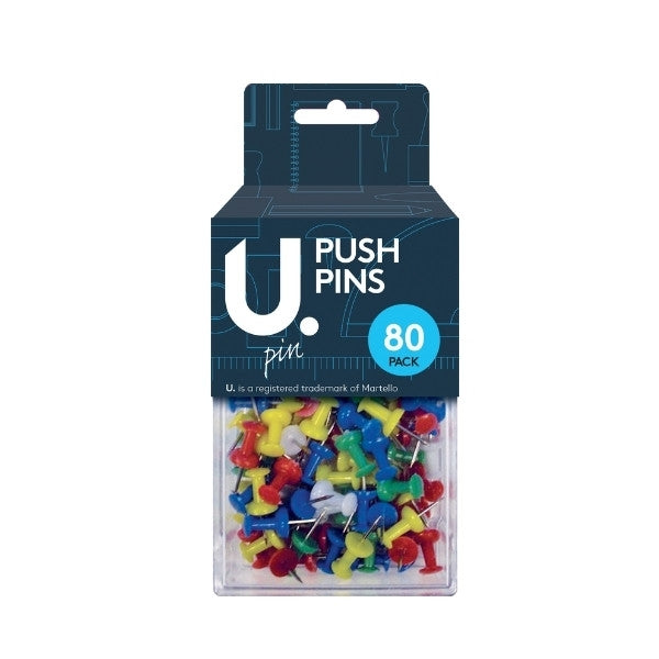 Pack of 80 Push Pins– Shop Inc
