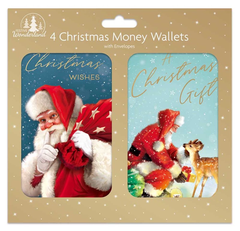 Pack of 4 Traditional Christmas Money Wallets– Shop Inc