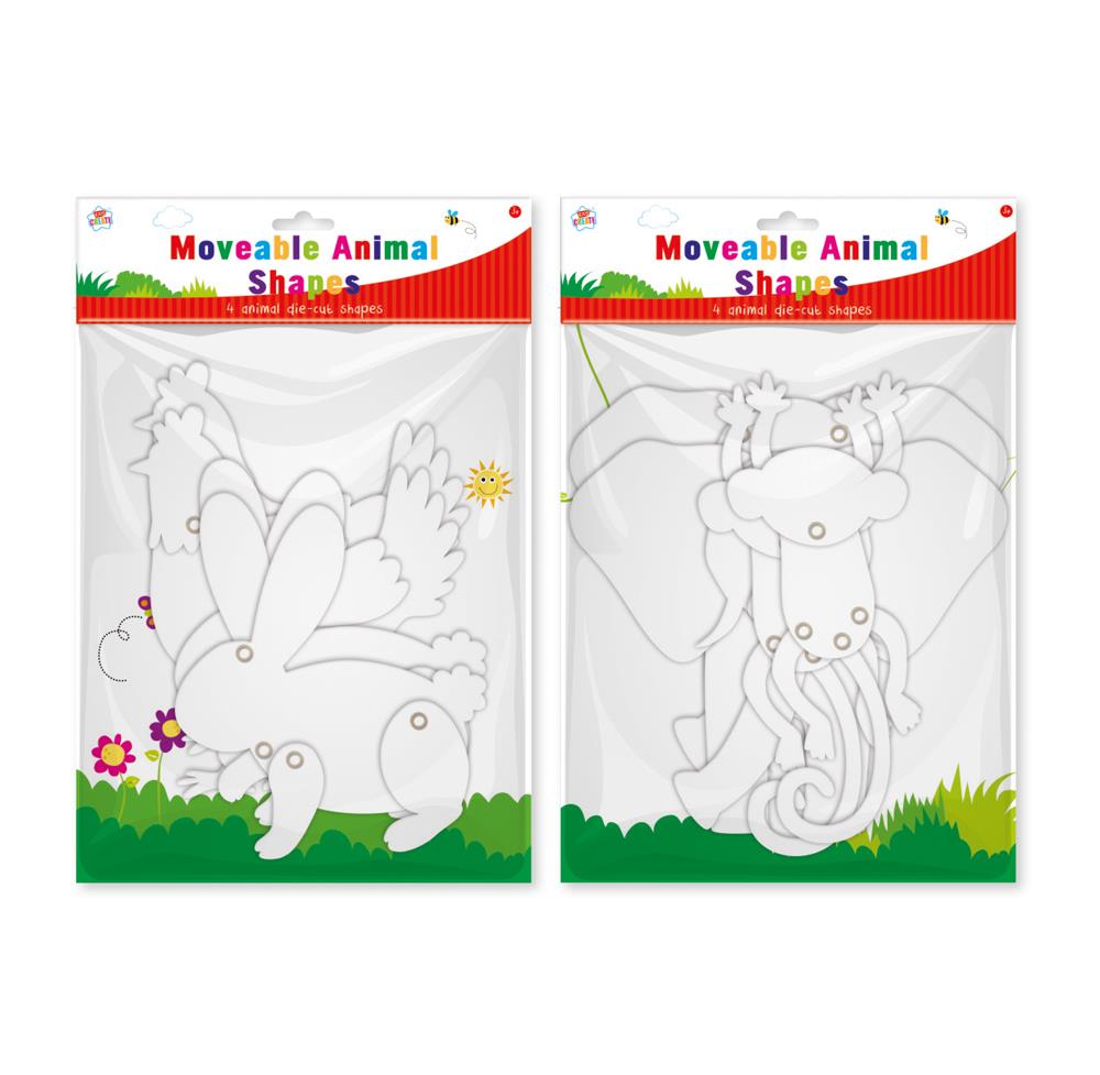 Pack of 4 Assorted Design Moveable Animals Shapes– Shop Inc