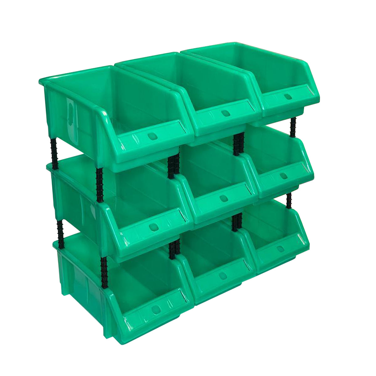 Stackable Green Storage Pick Bin with Riser Stands 245x158x108mm– Shop Inc
