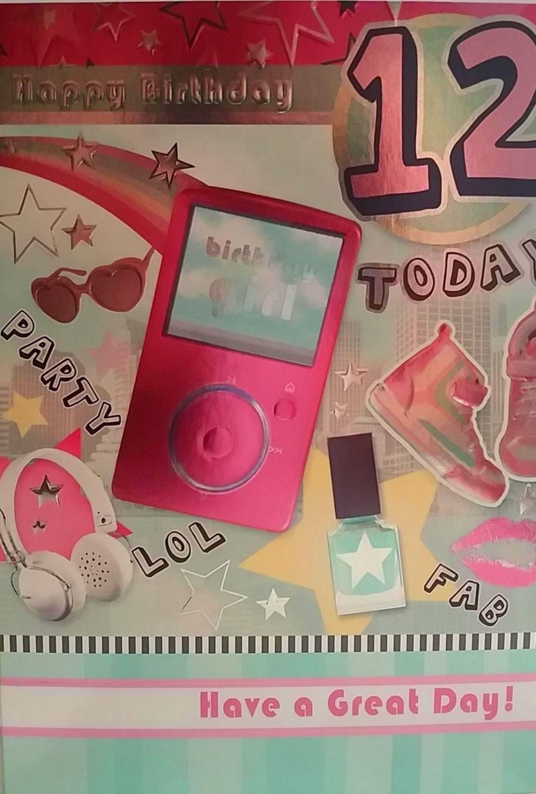 Happy Birthday Girl Age 12 Female Teenage Birthday Greeting Card– Shop Inc