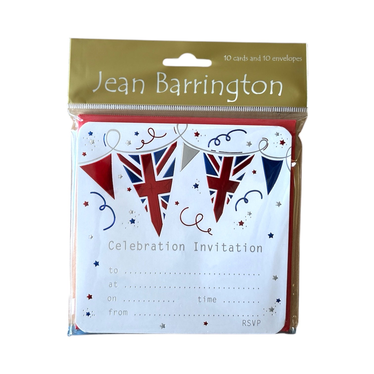 Pack of 10 Union Jack Great Britain Jubilee Invitation Cards– Shop Inc